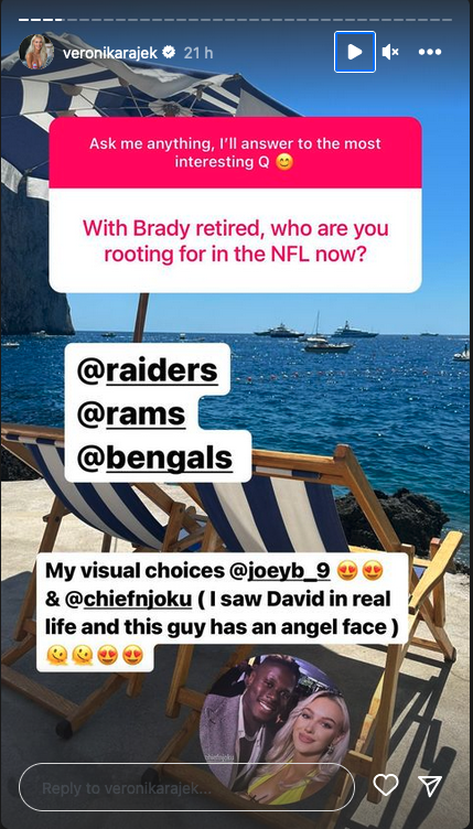 Veronika Rajek's Football Crush Is Updated From Tom Brady To Joe Burrow - yebscore.com